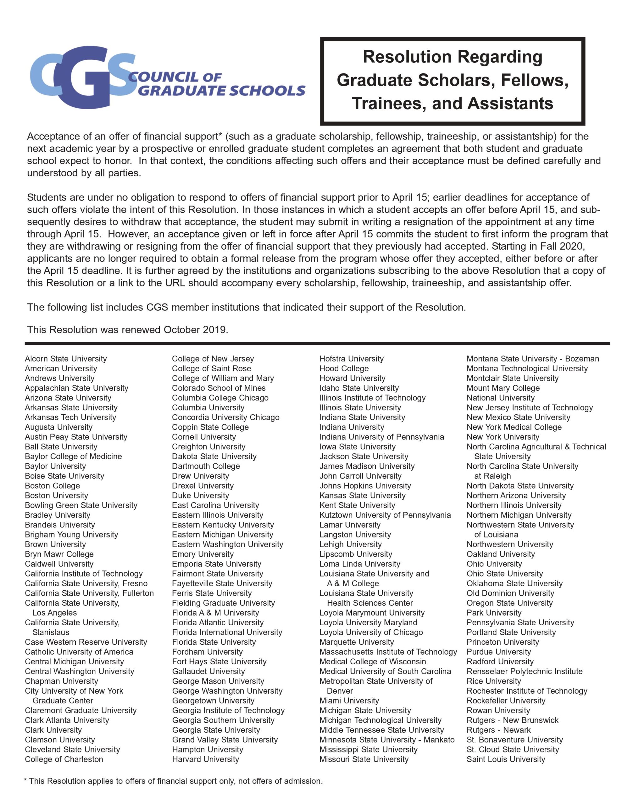 Council of Graduate Schools - UCI Graduate Division